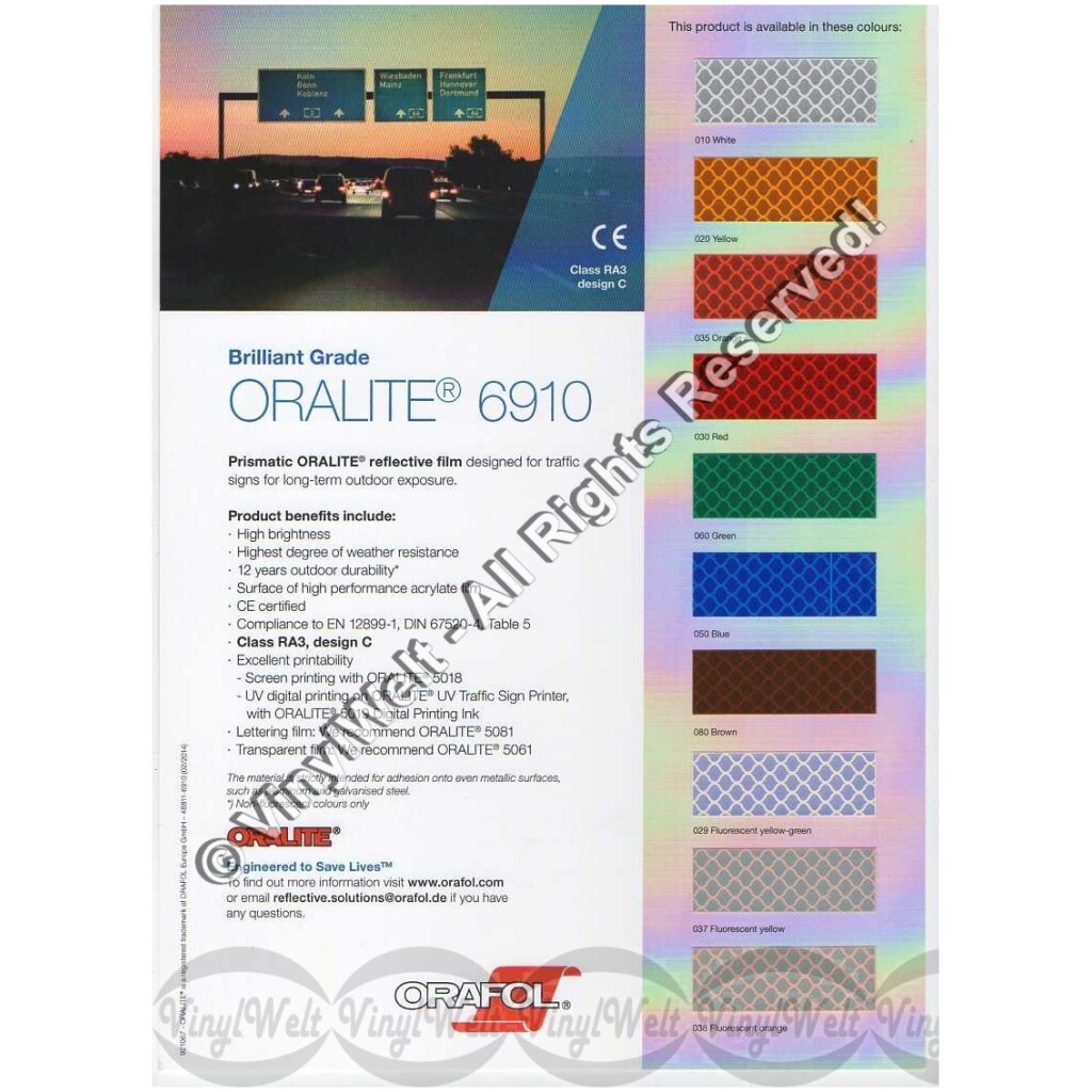 Farbkarte Oracal 951 - Premium Cast - Color Chart | VinylWelt