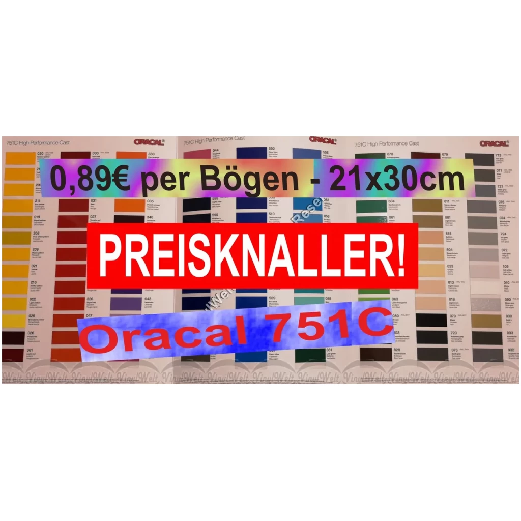 Orafol Oracal 751C - A4 - 21x30cm - High Performance Cast | VinylWelt